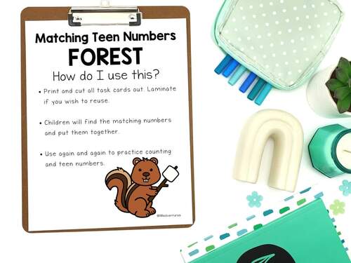 Forest Camping Activity Counting & Teen Numbers Preschool Kindergarten ...