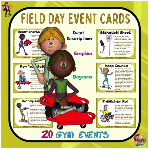 Field Day Activities - 20 Indoor Gym Event Games & Task Cards ...