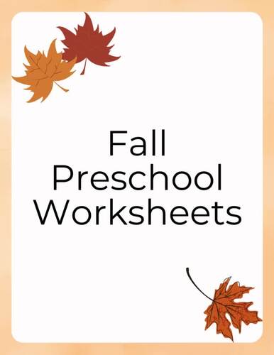 Printable Fall Activity Pack for Preschool | Autumn Learning Worksheets PDF