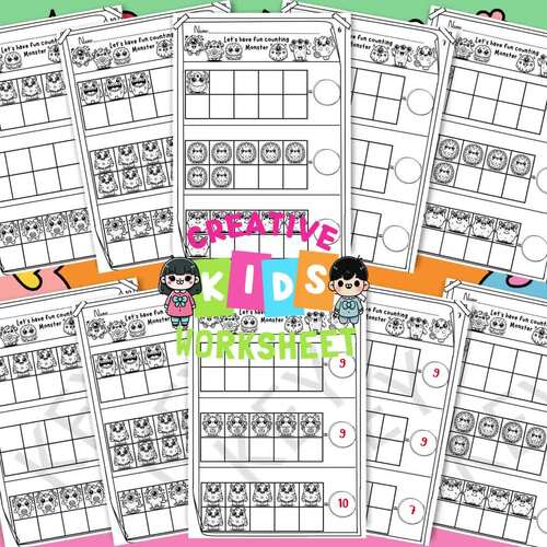 Count Monster Activity for Kids - Count the Monsters and Write the Numbers