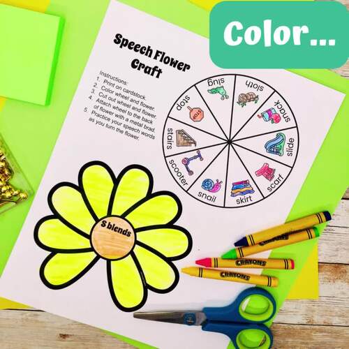 Flower Craft Articulation Activity Spring Summer Mother's Day Speech ...