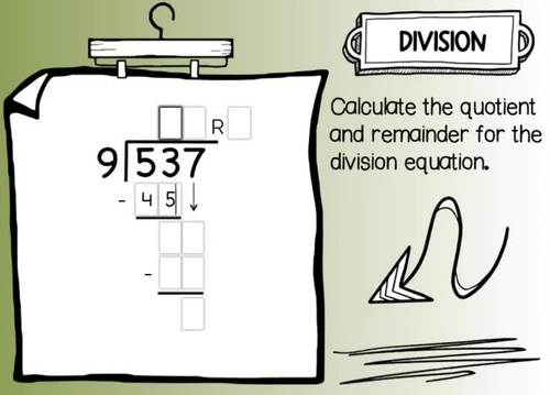 Long Division WITH remainders Digital Boom Cards 3 Digit by 1 Digit 3x1