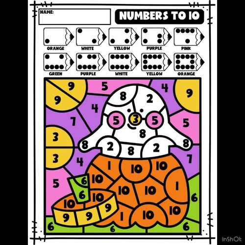 Halloween Themed Subitizing Numbers to 10 — Math Coloring Pages | TPT