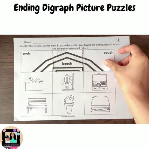 Ending Consonant Digraph Picture Puzzles | Digraphs Ch Th Sh Ng Ck ...