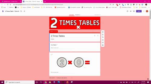 Multiplication Facts Assessments BUNDLE Google Form Multiplication Test