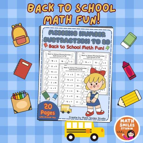 Missing Number Subtraction to 20 | Back to School Math Fun | 1st & 2nd ...
