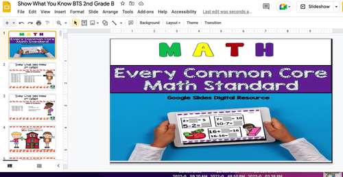 Show What You Know BTS Second Grade Math - Google Slides by Ready Set Think
