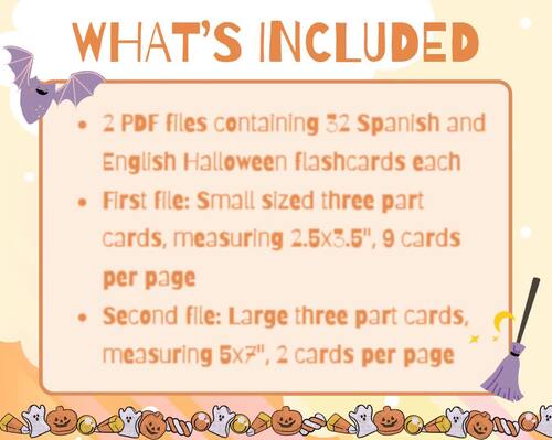 32 Spanish and English Bilingual Halloween Flashcards | Preschool ...