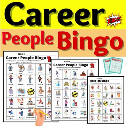 Career People Bingo Activity Careers Exploration Job Interest Game