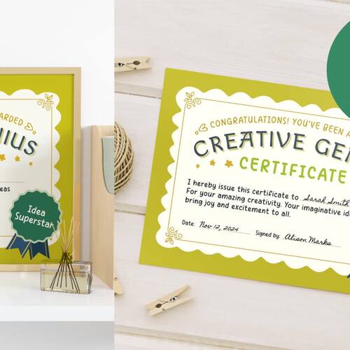 Creative Genius Award for Kids - Certificate of Achievement by Negar ...