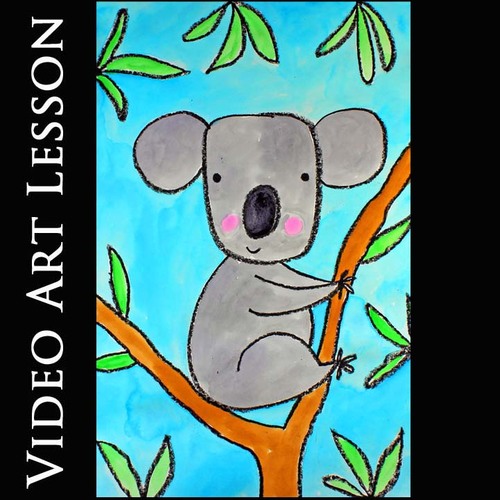 Australia Video Art Tutorial Draw & Watercolor Paint a Koala | TpT