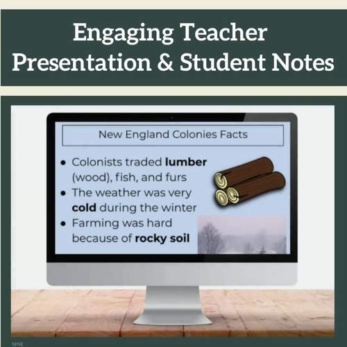 Colonial America PowerPoint with Guided Notes and 13 Colonies Activities