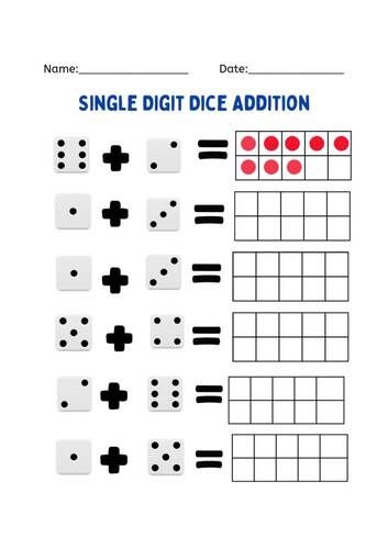 Domino Addition Practice Up To 10 | Number Sentences Domino Math Worksheets