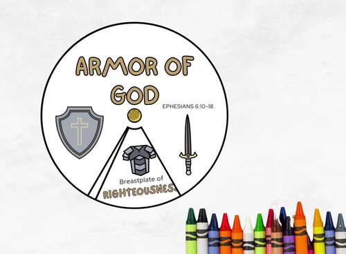 Armor of God, Bible Spinning Wheel, Sunday School Coloring Craft