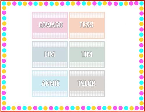 Printable Student Name Labels, Editable Classroom Labels, Name Tags, Labels