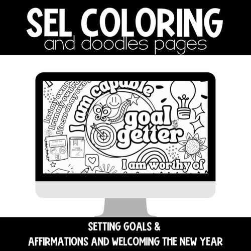 SEL Doodle Pages BUNDLE | Goal Setting, Growth Mindset & Student Reflection