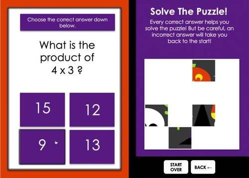 Halloween Multiplication Hunt Boom Cards Game by 3rd Grade Engaged