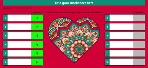 Factoring Quadratic Expressions - Mandala Heart B Color Reveal Digital ...