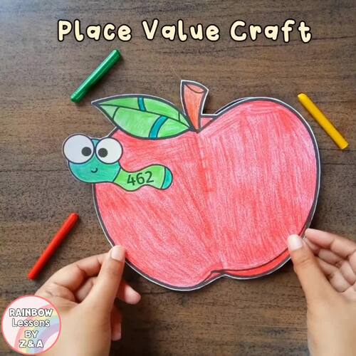 Fall Place Value Craft | Back to School Math Craft | Place Value Apple ...