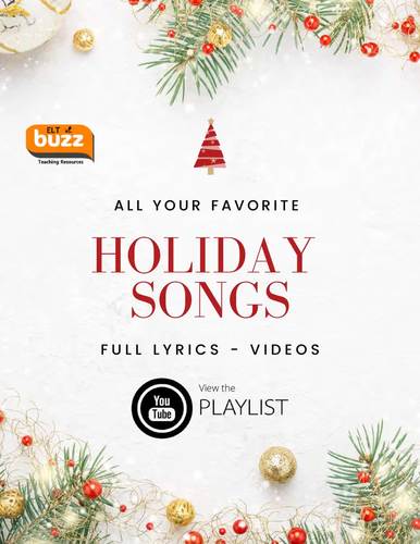 Holiday Songs For Reading And Singing. ELA. Christmas. Music. ESL. EFL.