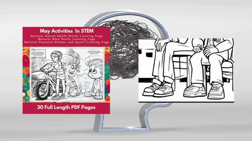 May Elementary in STEM: Mental Health & Physical Health BUNDLE Coloring ...