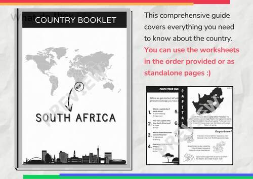 South Africa Country Study Booklet - Culture Activities - Elementary