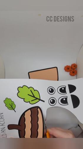 Halloween Craft Build a Acorn Autumn Fall Template Thanksgiving Art Cut ...