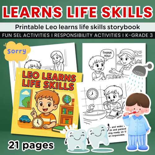 Learns Life Skills Coloring Storybook, SEL Activities & Everyday ...