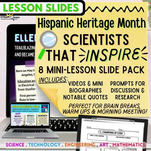 Hispanic Heritage Month Scientist Biography Lesson Slides Prompts ...