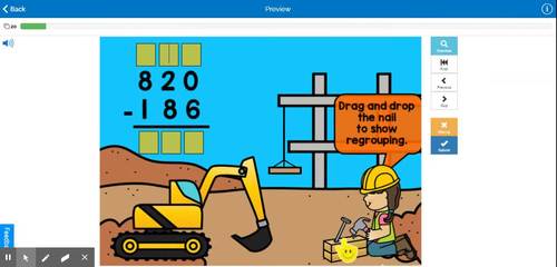 $$DOLLAR DEAL$$ SUBTRACTION: 3 DIGIT NUMBER WITH REGROUPING BOOM cards™