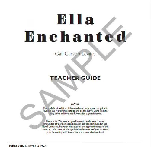 Ella Enchanted Novel Units® Teacher Guide Novel Study | TPT