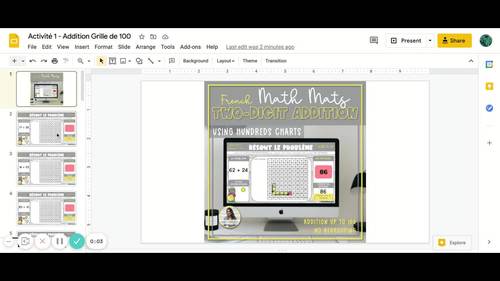 French Digital Math Mats (Self Checking) - Two-digit Addition with ...