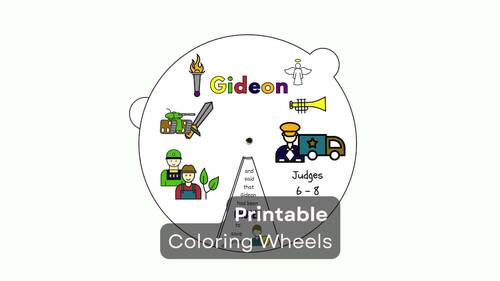 Gideon Coloring Wheel, Kids Sunday School Lesson Printable, Bible Story ...