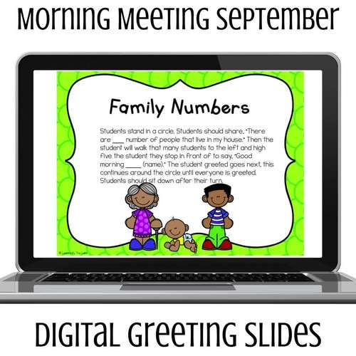 Morning Meeting Greetings Digital Slides- Back to School September