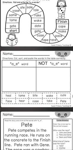 Silent-E Ending Words Worksheets- Phonics-Worksheets-magic-e-word ...