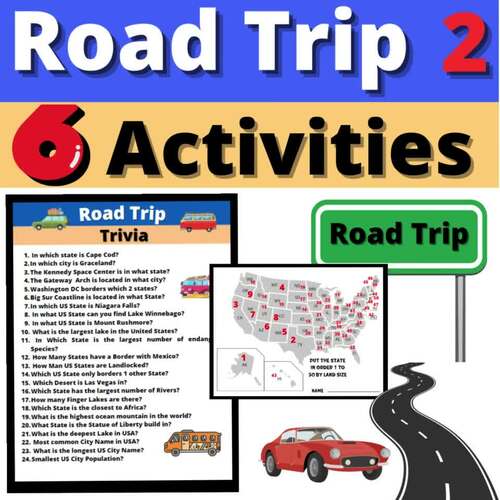 Road Trip Activity 2 Resource Children Family Car Travel Activity No Prep