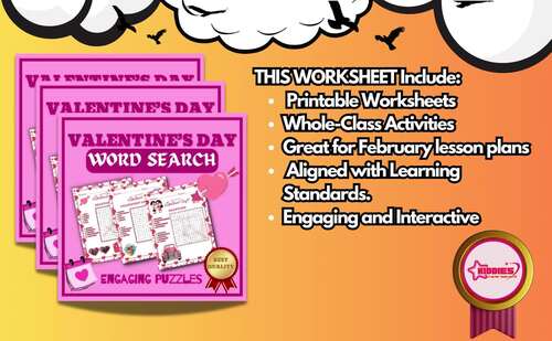 February Valentine's Day Word Search Puzzle Activities 3rd,4th,5th,6th ...
