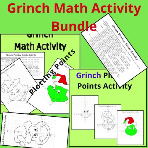 Grinch Math Activity Bundle | Coordinate Plane Plotting Points and ...
