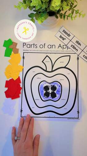Apple Craft Tear Art Parts of an Apple Back to School Activities ...