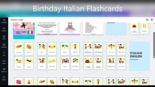 BIRTHDAY ITALIAN FLASH CARDS | Italian flashcards birthday | Italian ...