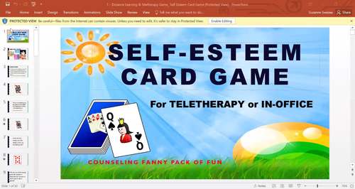 Digital Game for In-Office or Telehealth Therapy: The Self-Esteem Card Game