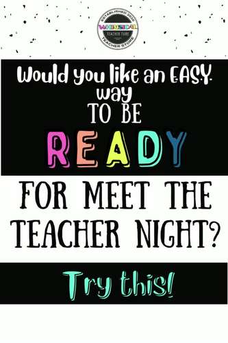 Black and White with Brights Meet the Teacher Back to School Night Editable