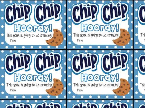 Chips Ahoy Beginning of Year (BOY) Gift Tag- Chip Chip Hooray! This ...