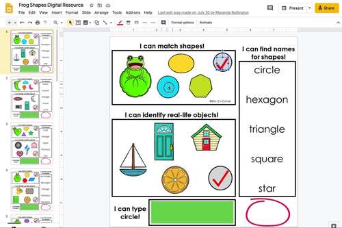 Digital 2D Frog Shapes | Digital Shapes Activity by Mrs Ds Corner