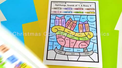 Christmas Coloring Pages Phonics Color by Code by Little Bear Products