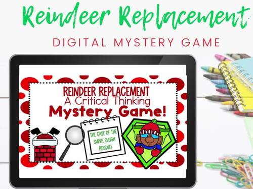 Digital Holiday Christmas Reindeer Escape Room Vocabulary Language ELA Game