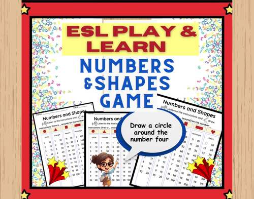 The ESL Numbers and Shapes Game | TPT