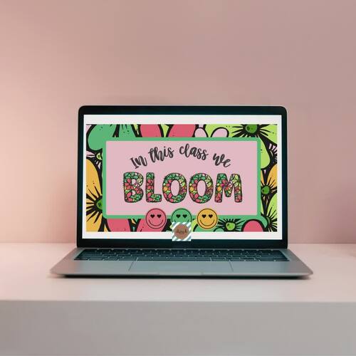Retro Flowers BLOOM Editable Daily Google Slides - 44 slides - Instant ...