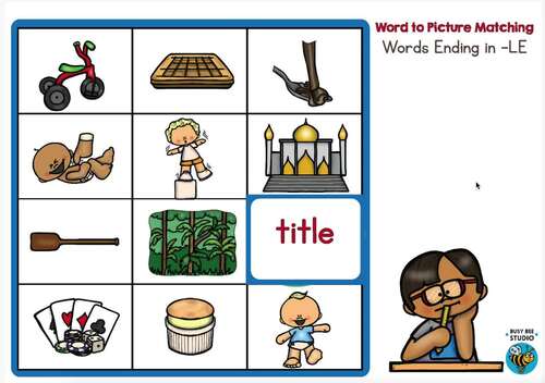 CONSONANT LE ENDING PHONICS REVIEW BOOM CARDS TWO SYLLABLE WORDS READ ...