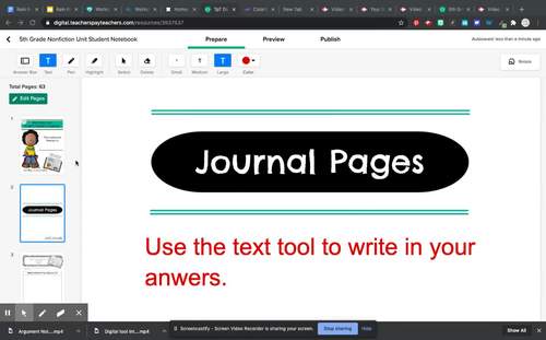 5th Grade Nonfiction Unit Student Notebook by Learning Teaching Leading